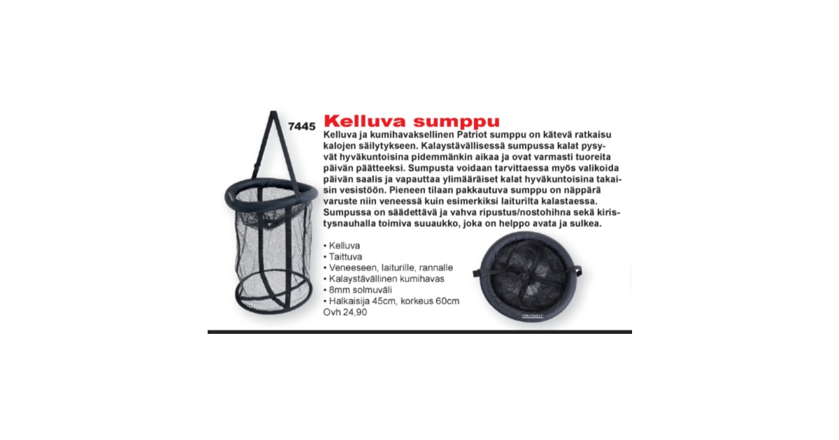 Patriot Kelluva sumppu 45cm x 60cm | Nippon Verkko Oy